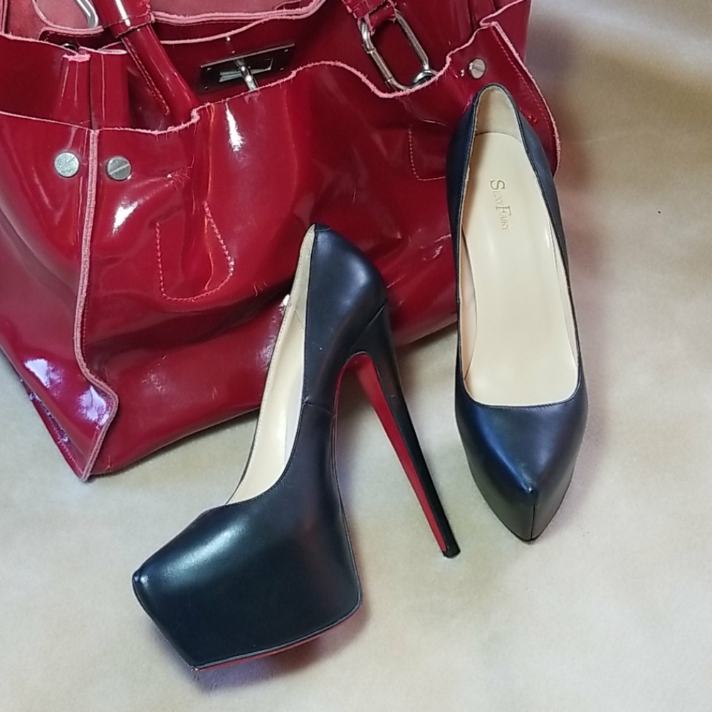 Red High Heel Platform Shoes - Gem